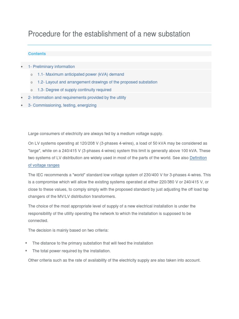 Substation Setup Guide for Engineers | PDF | Electrical Substation ...