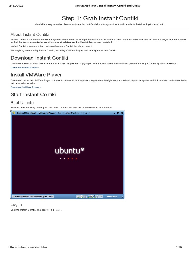 Get Started With Contiki, Instant Contiki and Cooja | PDF | V Mware ...