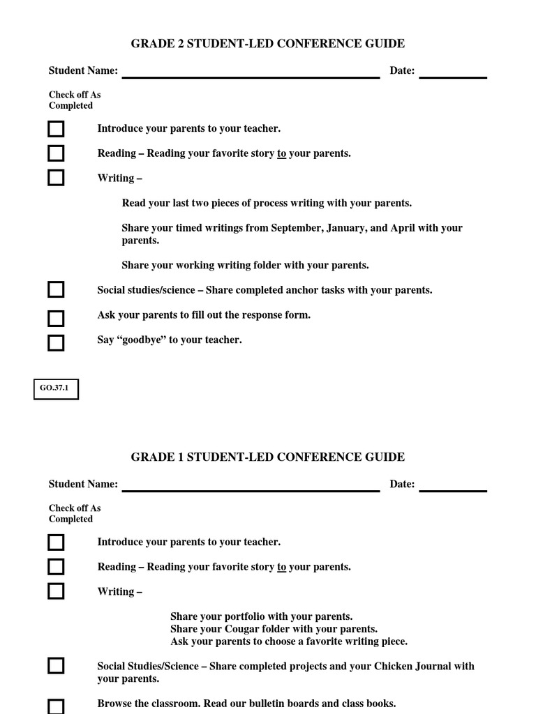 Grade 1 & 2 Conference Guide | PDF