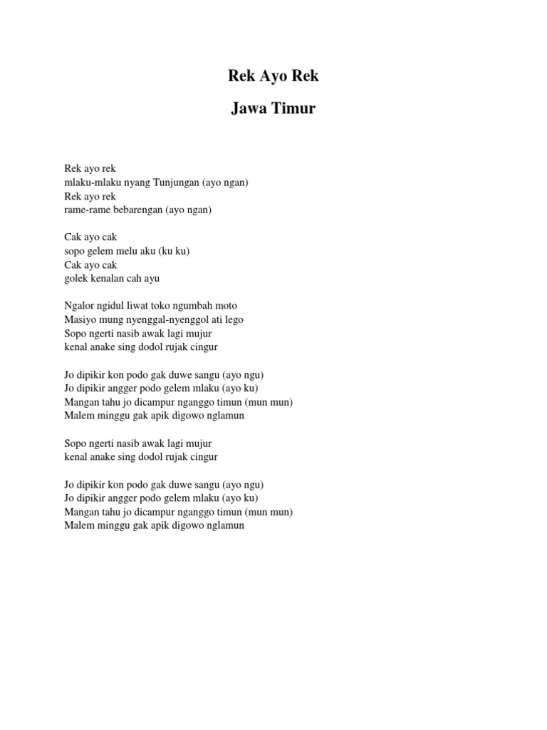 Rek Ayo Rek | PDF