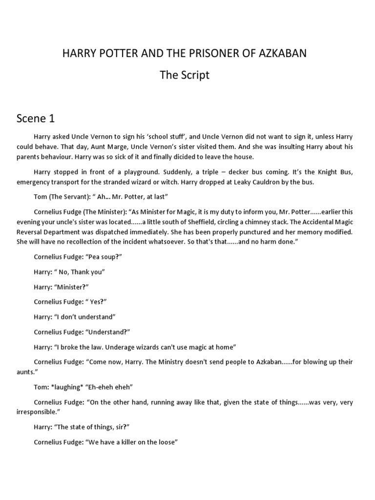 Harry Potter School Play Script – XVPVKE