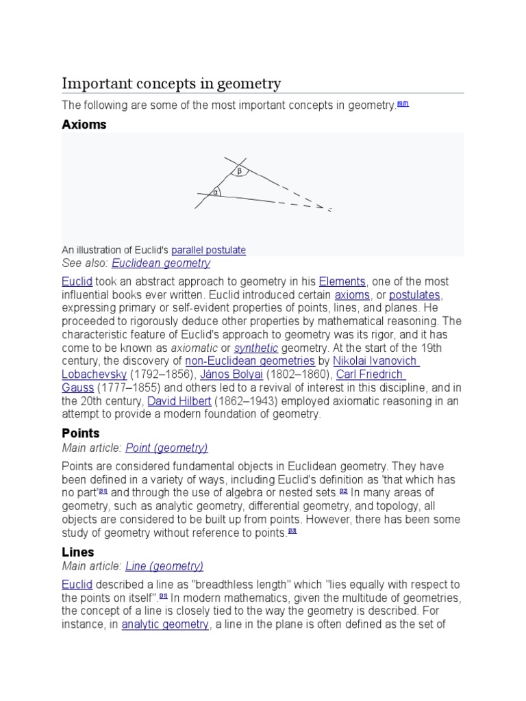 Important Concepts in Geometry | PDF | Line (Geometry) | Geometry