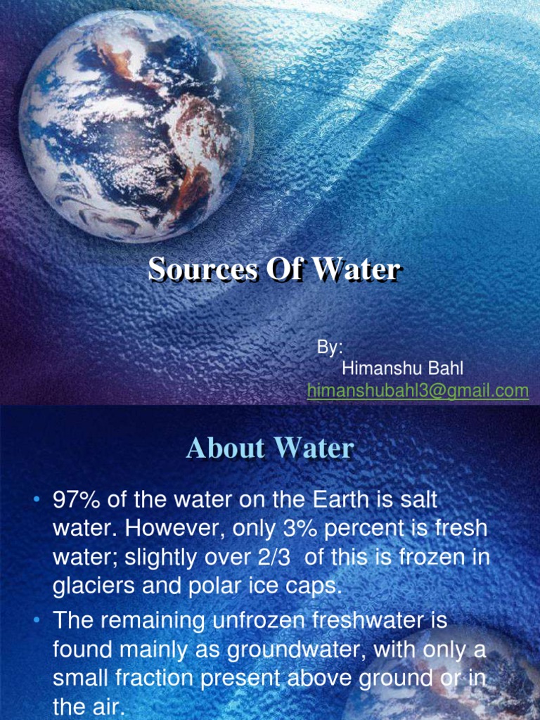 Source of Water | PDF | Fresh Water | Water Conservation