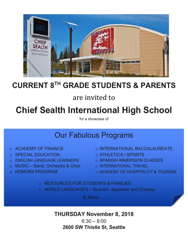 Chief Sealth International High School: Current 8 Grade Students ...