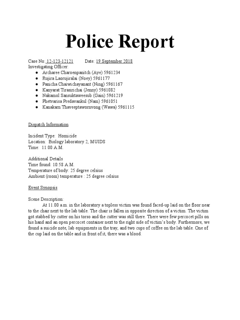 Project - Crime Scene Report | PDF | Crime Scene | Crime & Violence