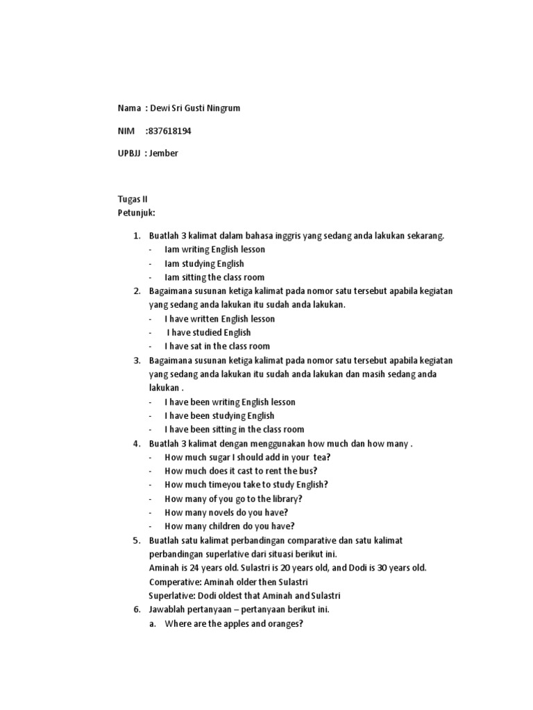 Tugas 2 (Bhs - Inggris) | PDF