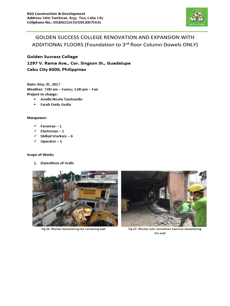 Golden Success College Renovation and Expansion Project Report ...
