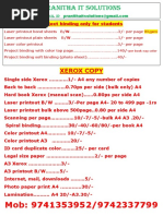 Photocopy Rate List | PDF | Art