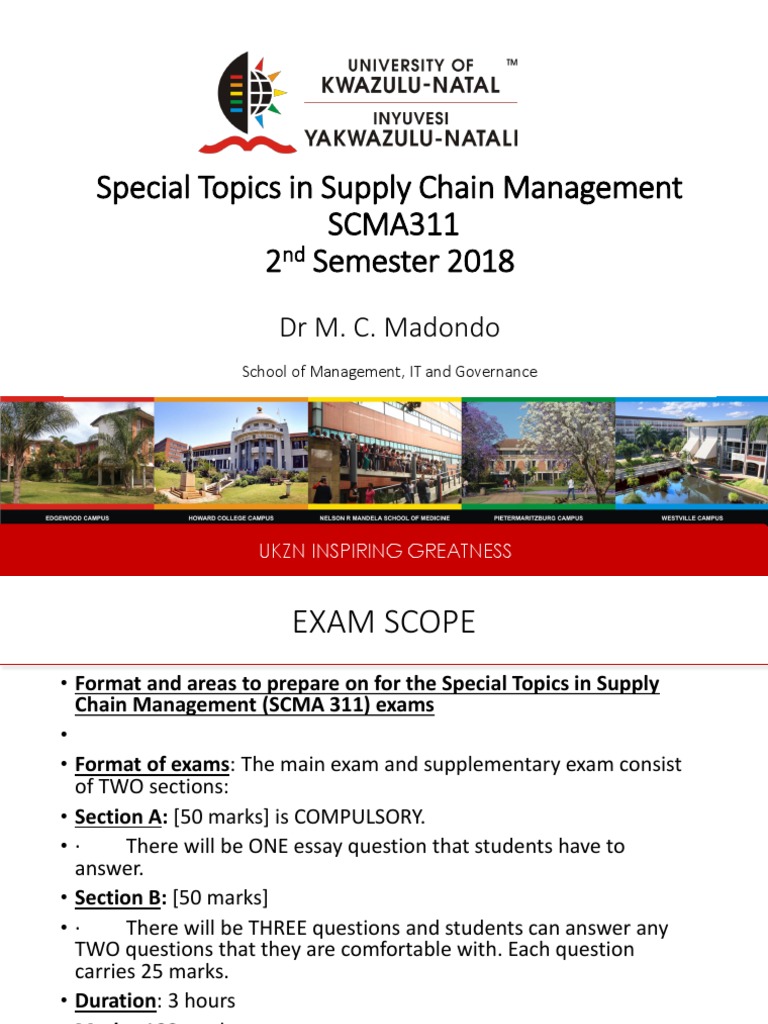 Scma311 Exam Scope | PDF