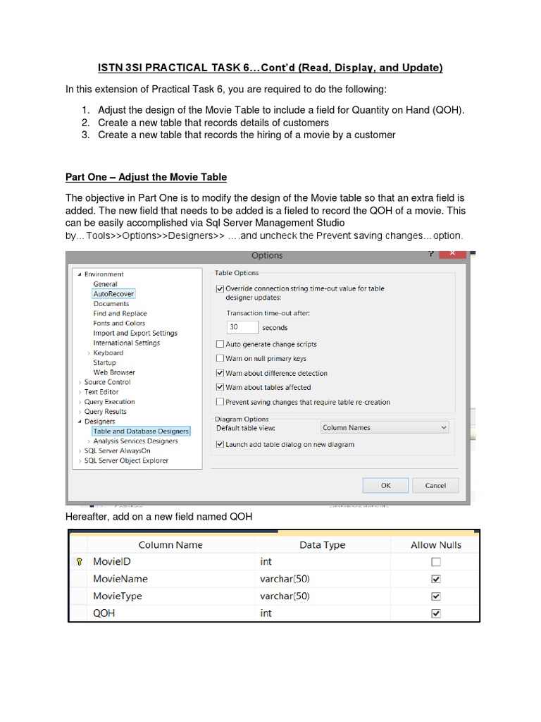 Istn 3si Practical Task 6 Extension - Testprep2 | PDF | Sql | Parameter ...