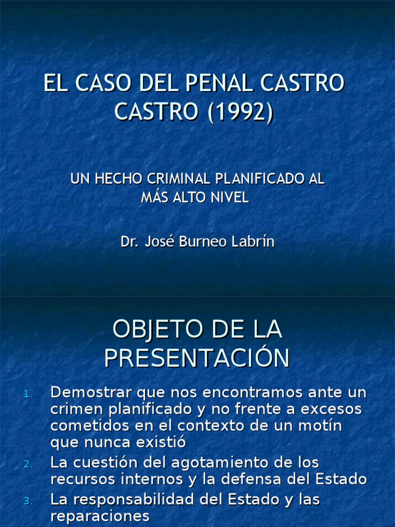 El Caso Del Penal Castro Castro | PDF | Caso de ley | Sentencia (ley)