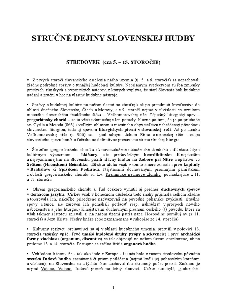 Dejiny Slovenskej Hudby | PDF