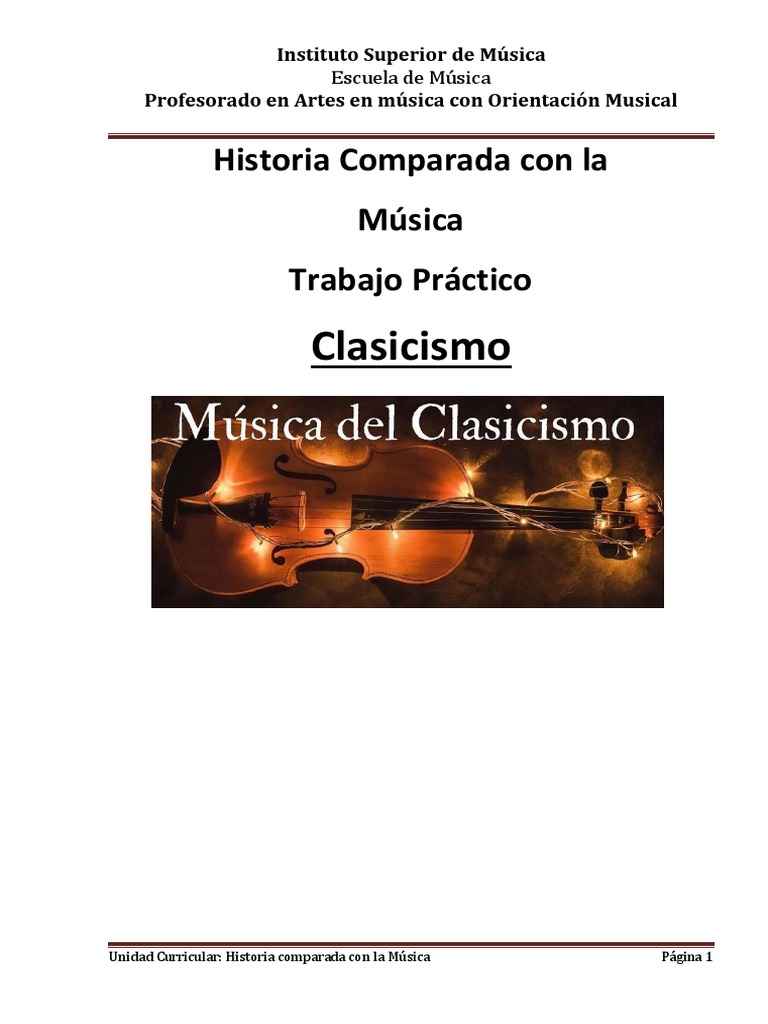 HISTORIA La Musica Clasicismo | PDF | Periodo Clásico (Música) | Ludwig Van Beethoven