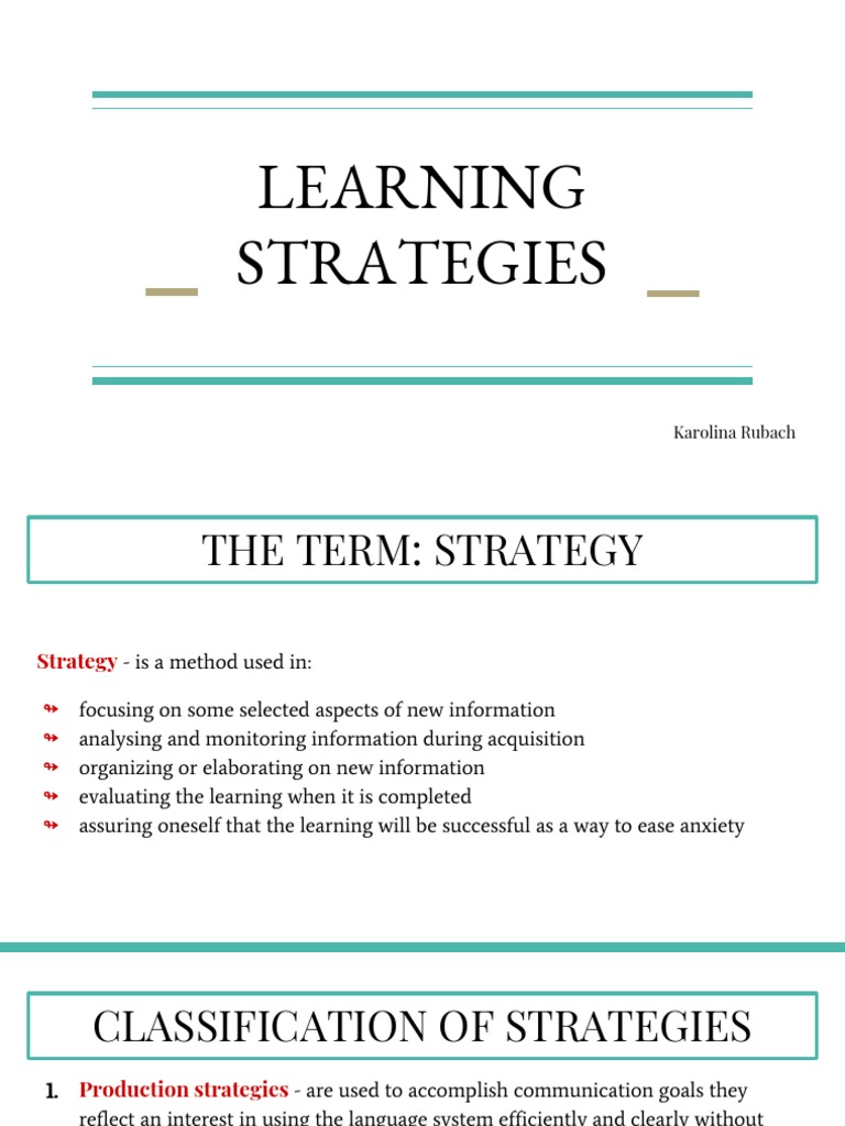 Learning Strategies | PDF | Metacognition | Information