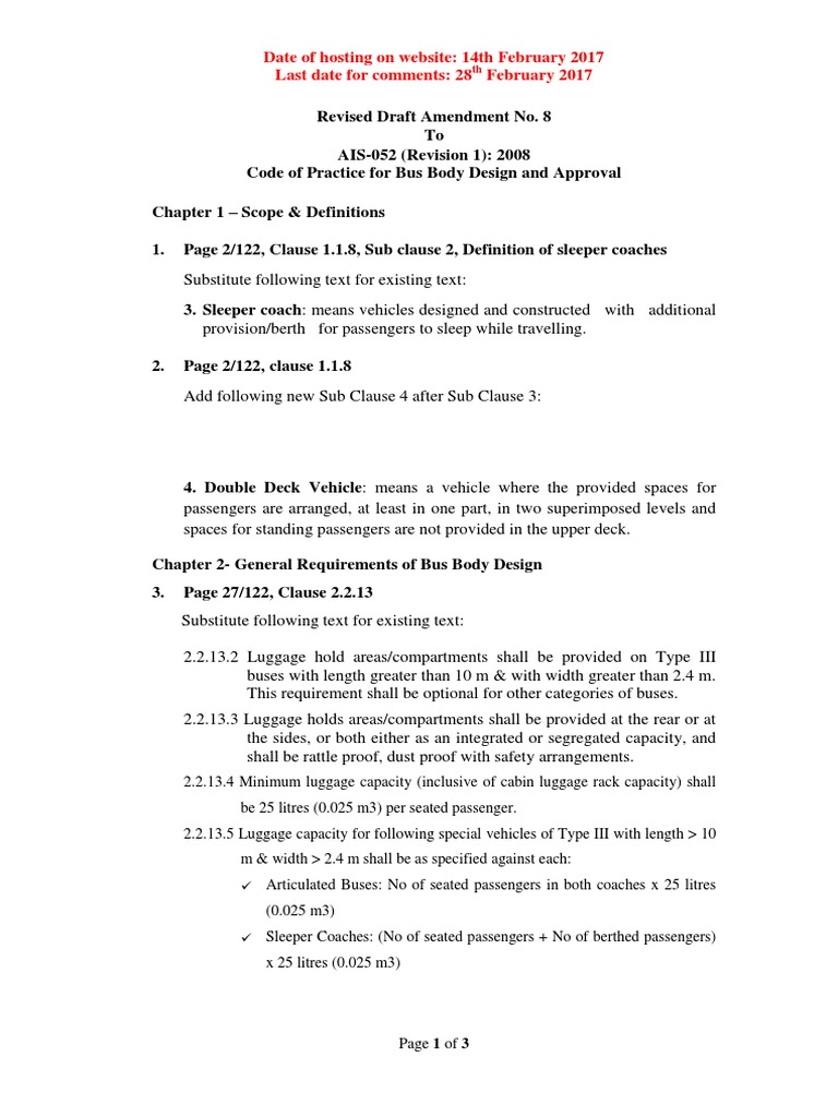 AIS-052 Bus Body Code | Download Free PDF | Bus | Transport