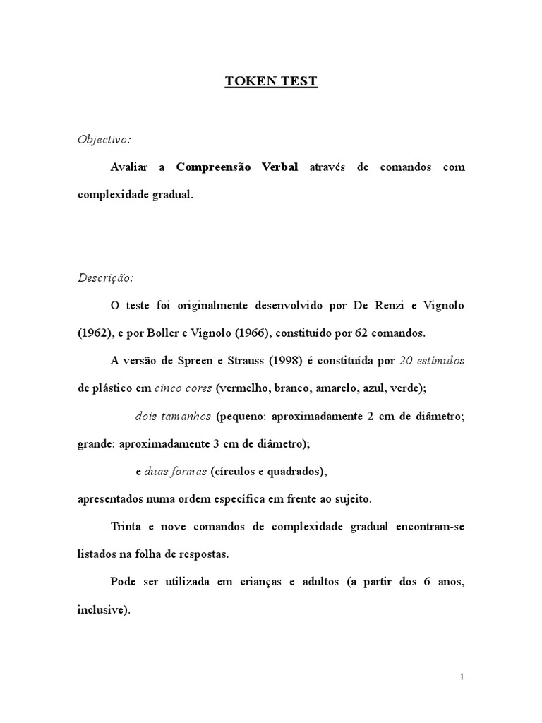 Token Test | PDF | Science | Ciência e Tecnologia
