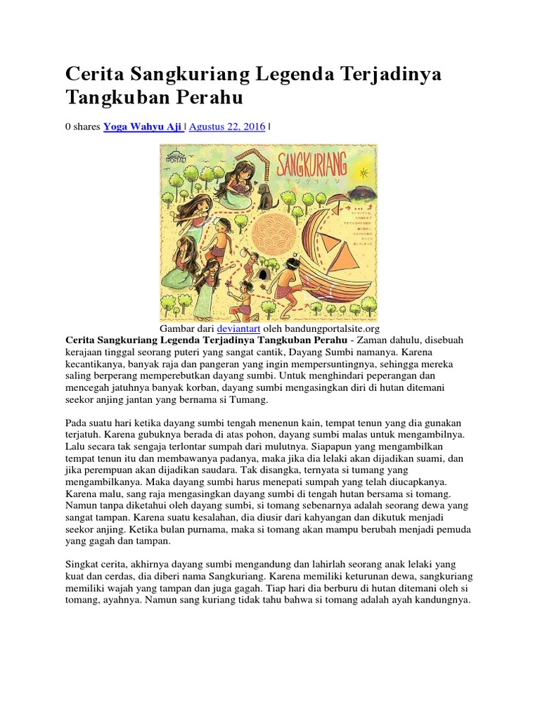 Cerita Sangkuriang Legenda Terjadinya Tangkuban Perahu | PDF