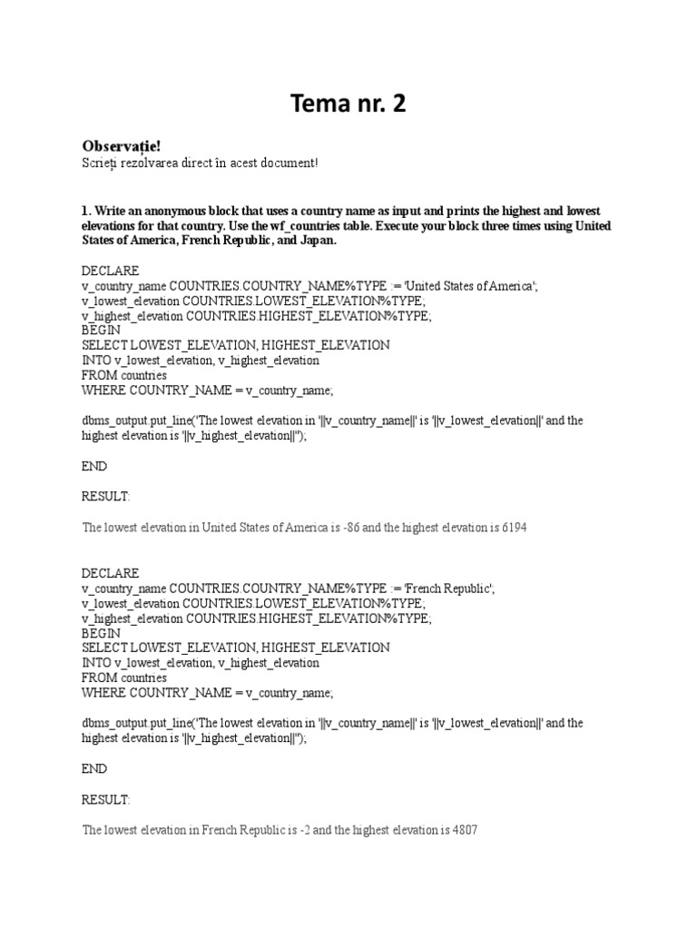 Lab2 Dbii | PDF | Pl/Sql | Variable (Computer Science)