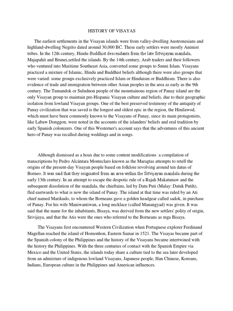 History of Visayas | PDF | Philippines