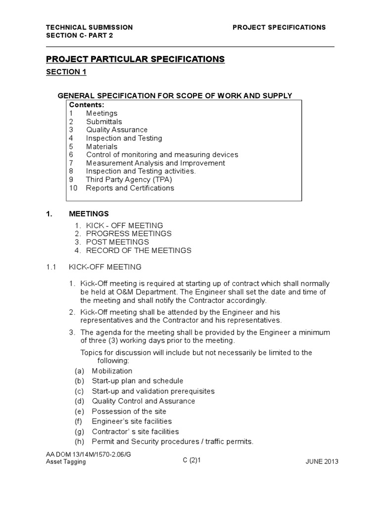 Asset Tagging - Project Specification Section C 16 July 2013 | PDF ...