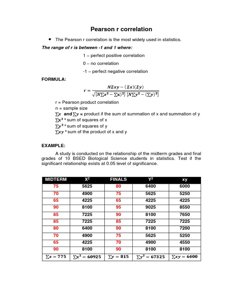 Pearson R Correlation | PDF | Statistics | Inductive Reasoning