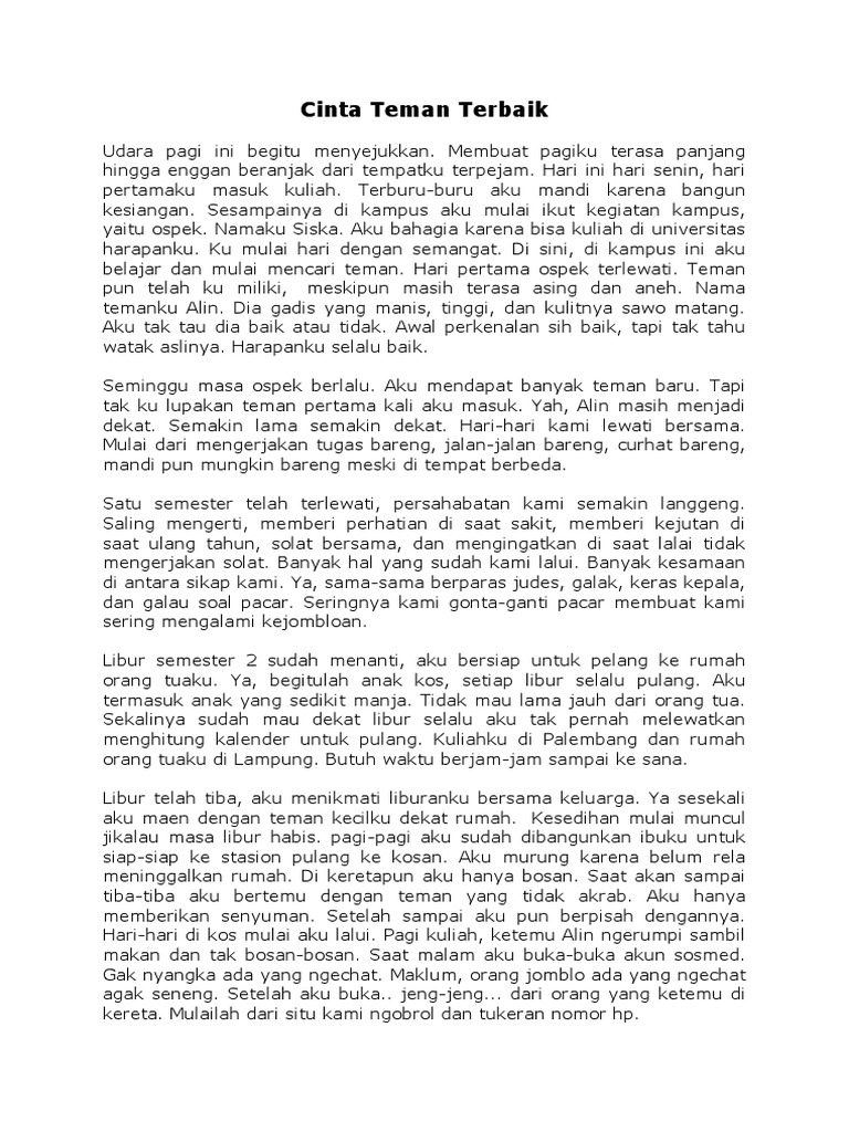 Cerpen Cinta Teman Terbaik Pdf