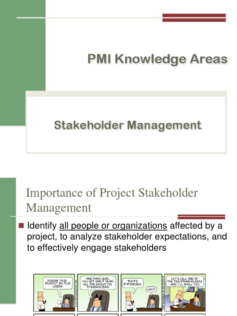 PMI Knowledge Areas: Stakeholder Management | PDF | Stakeholder ...