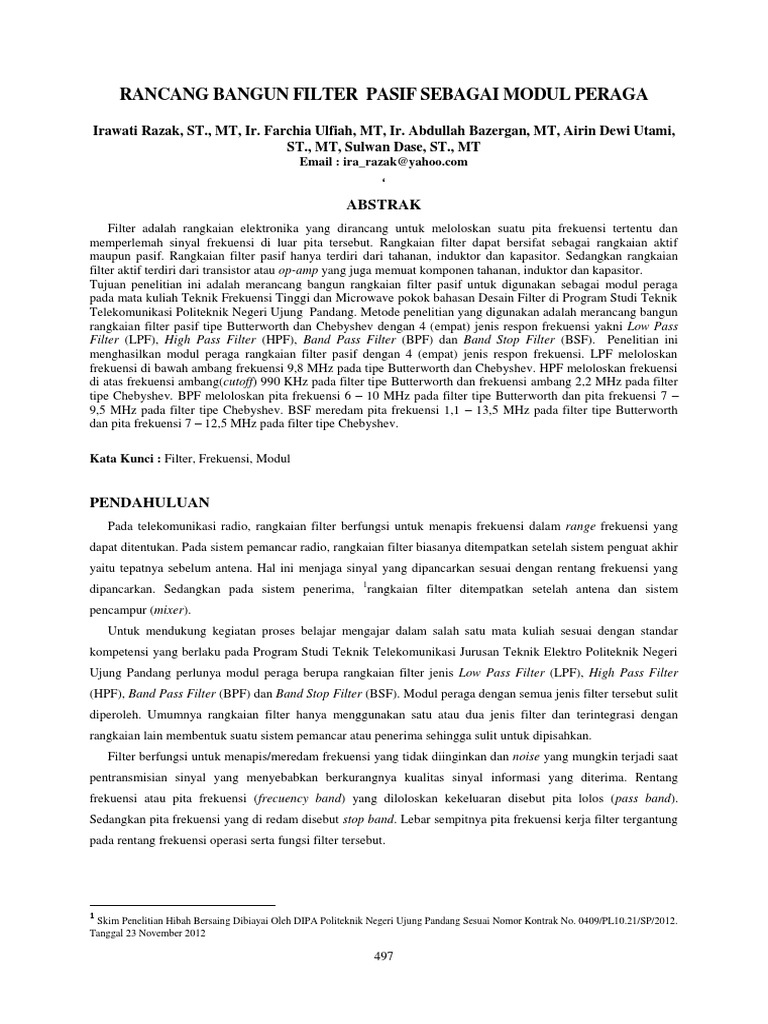 Filter Frekuensi | PDF