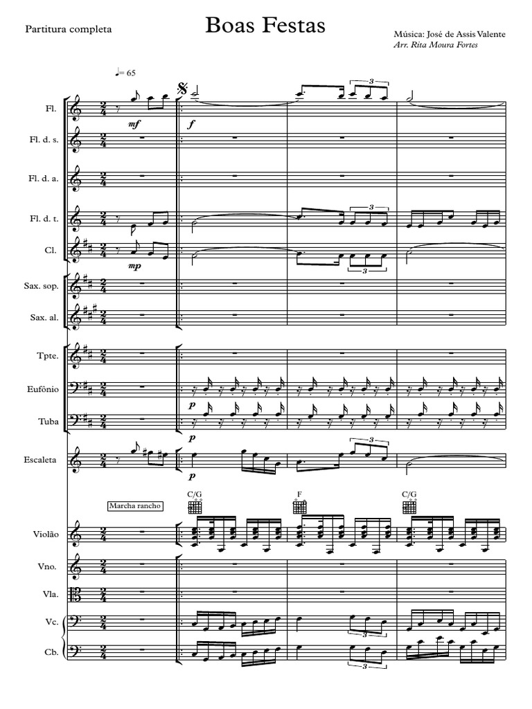 Boas Festas - Partitura Completa | PDF | Instrumentos musicais | Aerofones