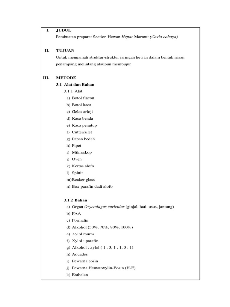 Metode Section Hewan | PDF