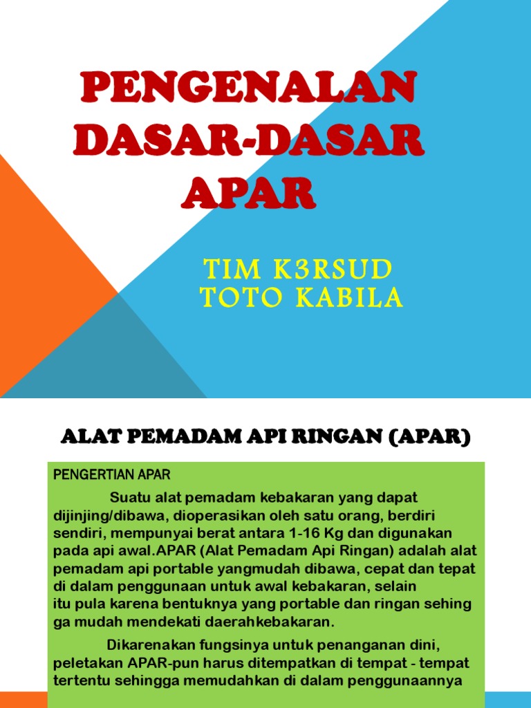 Panduan Penggunaan APAR dan Kode Red | PDF