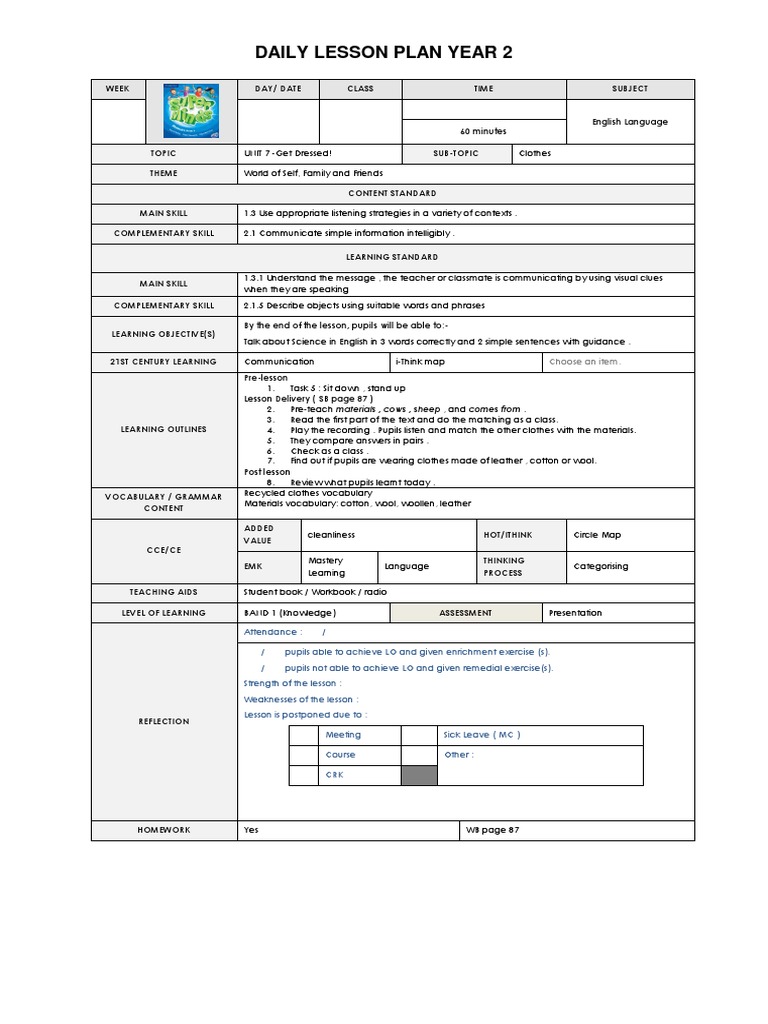 Week 16 - Unit 7 Get Dressed! | PDF | Lesson Plan | Vocabulary