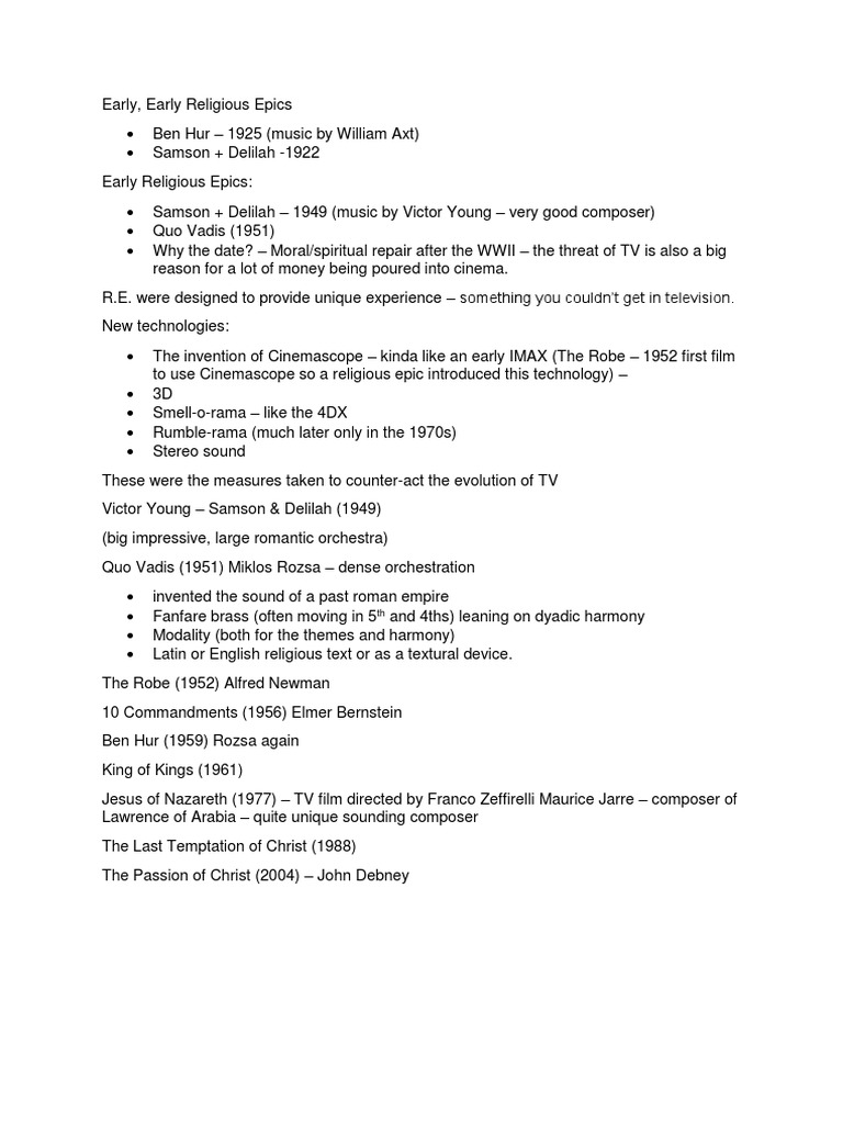 History of Film Music Religious Epics | PDF