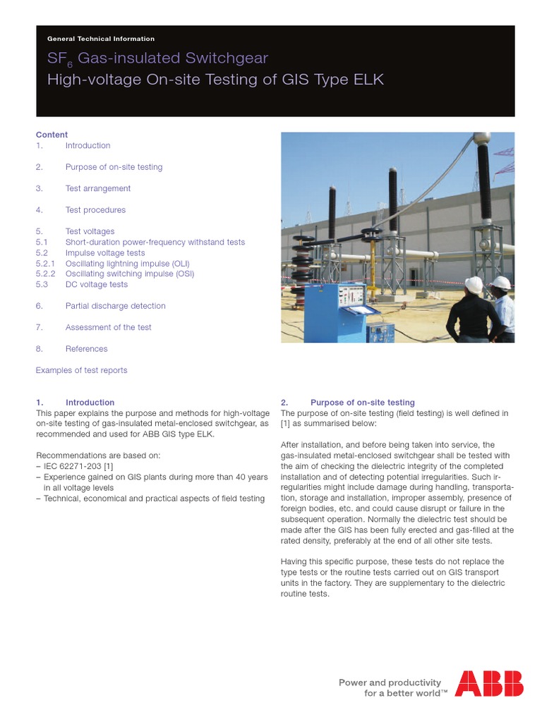 High Voltage On - Site Test GIS - Instruction | PDF | High Voltage ...