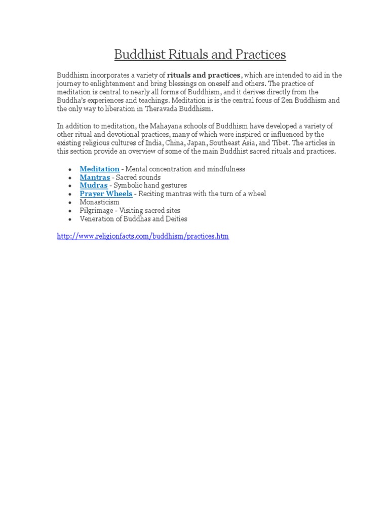 Buddhist Rituals and Practices: Meditation Mantras Mudras Prayer Wheels ...