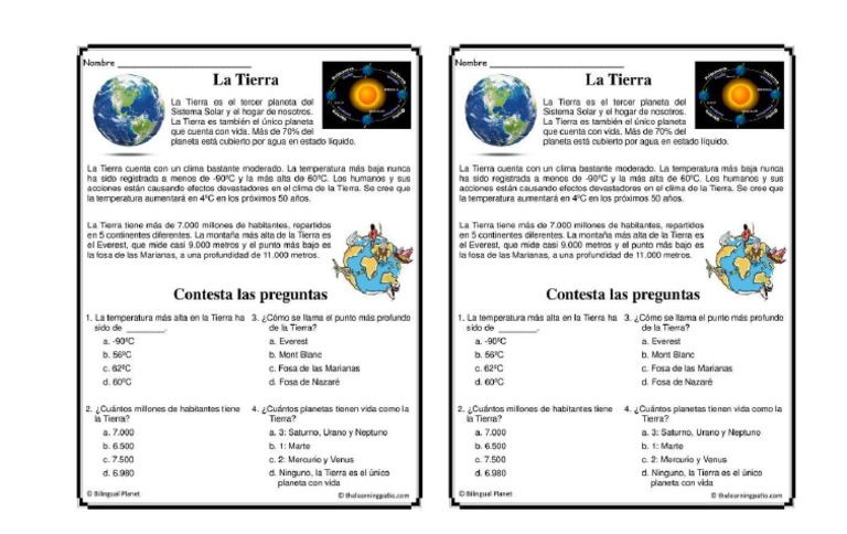 Comprension Tierra | PDF