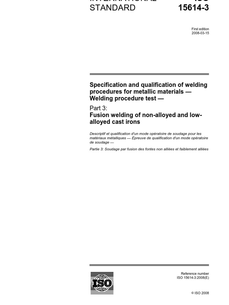 Iso 15614-3-2008 PDF | PDF | Ductility | Welding