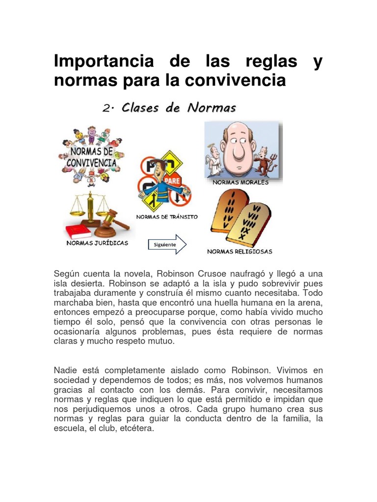 Importancia de Reglas y Normas PDF | PDF
