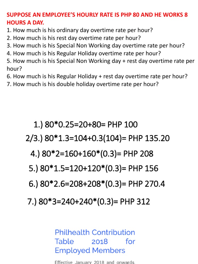 Overtime Pay Sample Problem | PDF