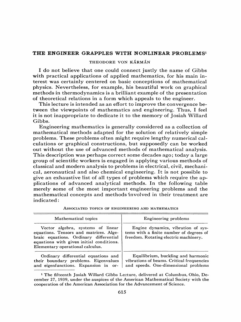Von Karman, The Engineer Grapples With Nonlinear Problems PDF | PDF | Buckling | Deformation ...