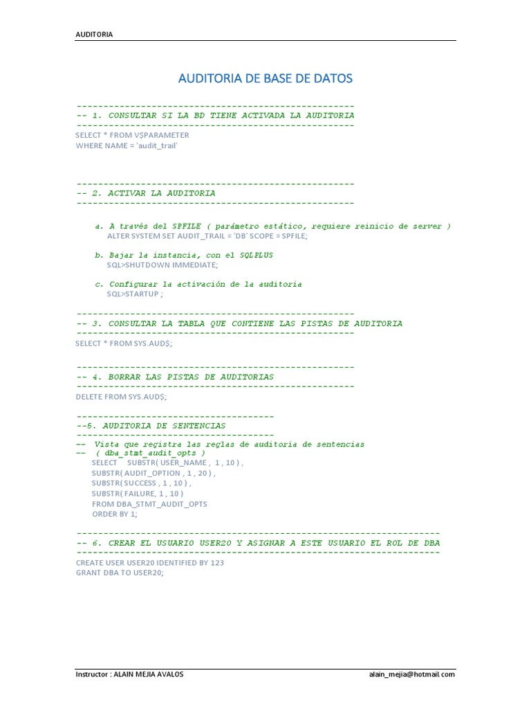 Leccion 4 - 0 Auditoria de Base de Datos | PDF | Business