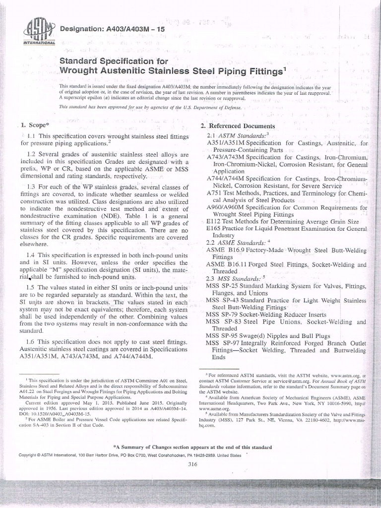 Astm A403 A403m - 15 | PDF