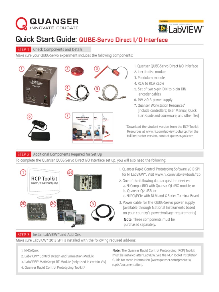 QUBE-Servo Direct IO Quick Start Guide | PDF | Data Acquisition | Servomechanism