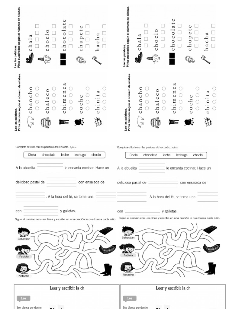 Actividades Cuaderno Letra CH | PDF