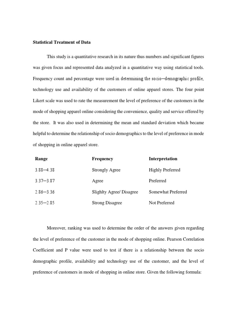 Statistical Treatment of Data | PDF | P Value | Statistics