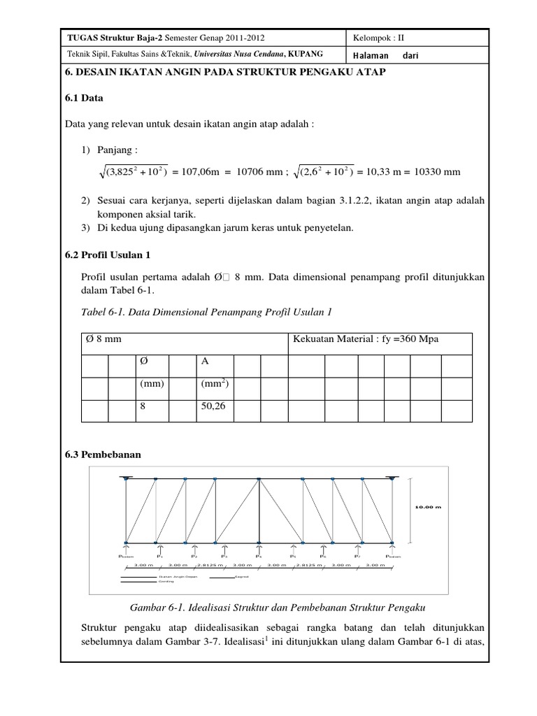 DESAIN IKATAN ANGIN PADA STRUKTUR PENGAKU ATAP | PDF