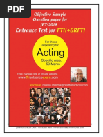 Dance Objective Sample Questio Papaer For FTII SRFTI Entrance Test ...