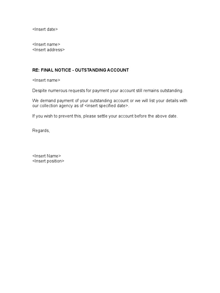 Final Notice - Outstanding Payment Due | PDF