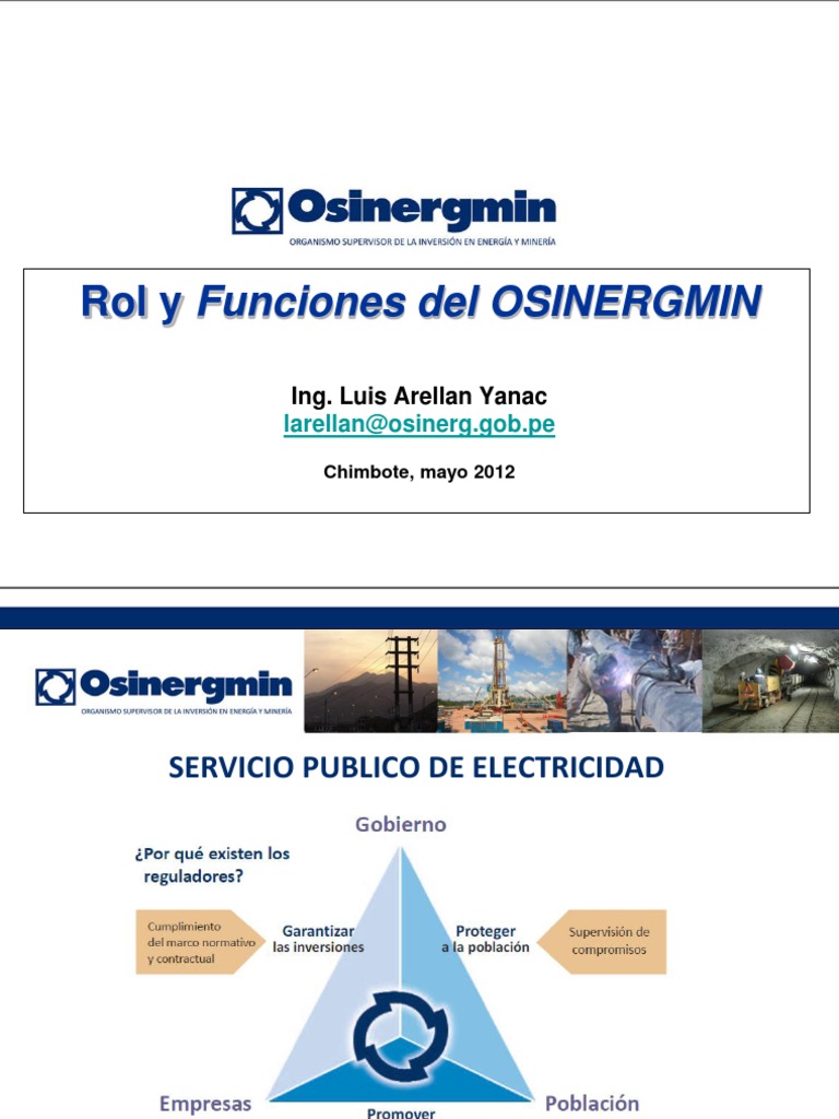 1 Funciones Osinergmin Final | PDF | Minería | Gobierno