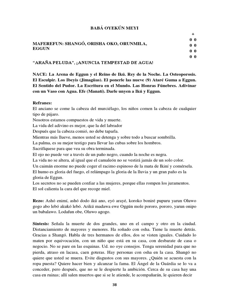 Oyekun Meyi | PDF | Santeria | Religión y creencia
